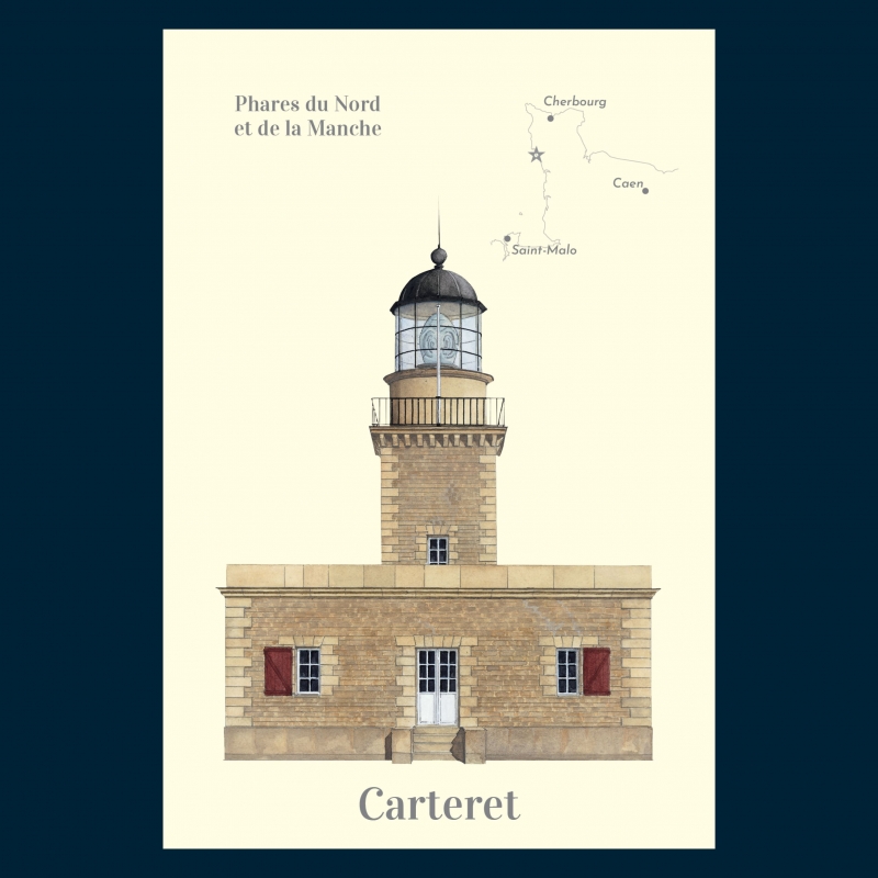 Carte postale illustrée - Carteret - Collection Phares du Nord et de Manche